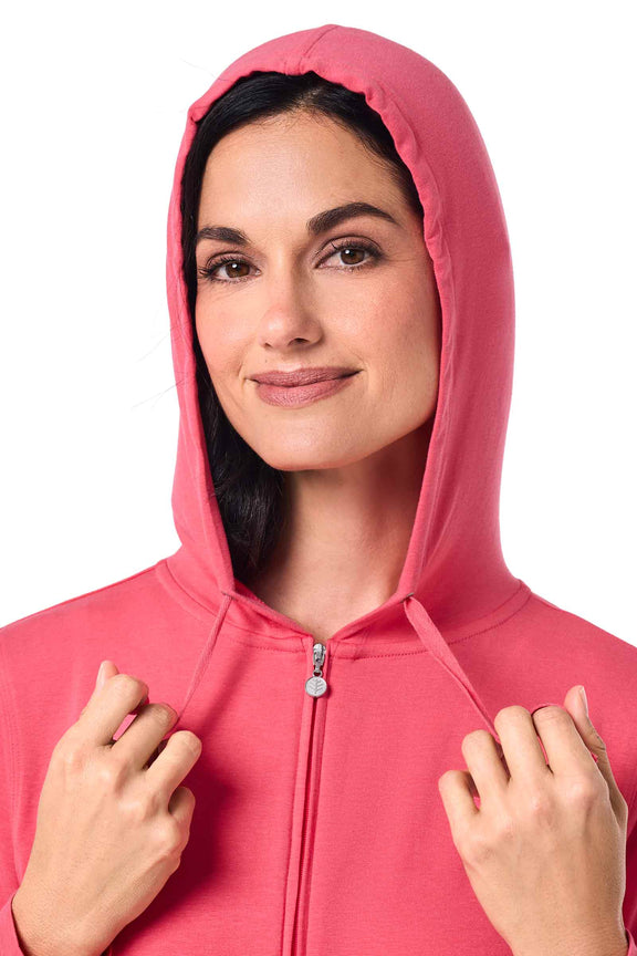 Women's Casual Zip-Up Hoodie | Sunkist Coral UPF 50+