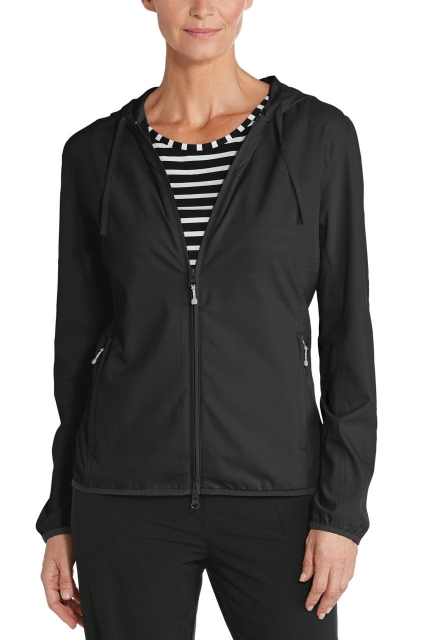 Women's Arcadian Packable Sunblock Jacket | Black UPF 50+