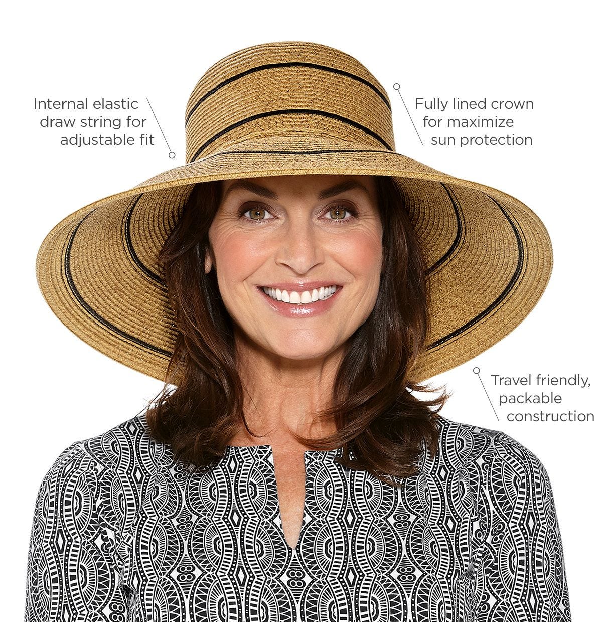 Aubrey Wide Brim Beach Hat | Natural UPF 50+