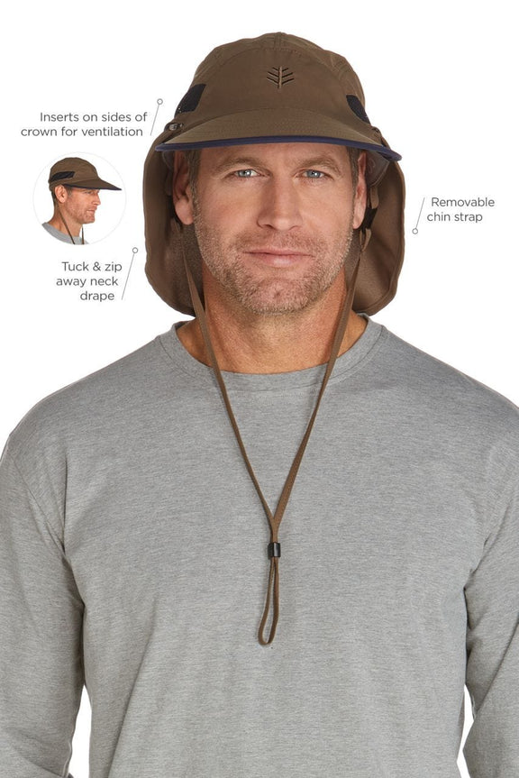 Men's Convertible Cap | Khaki/Navy UPF 50+