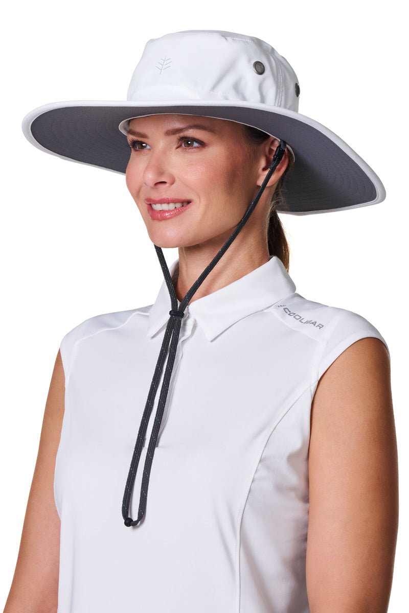 Wide Brim Sun Hat | White/Carbon UPF 50+