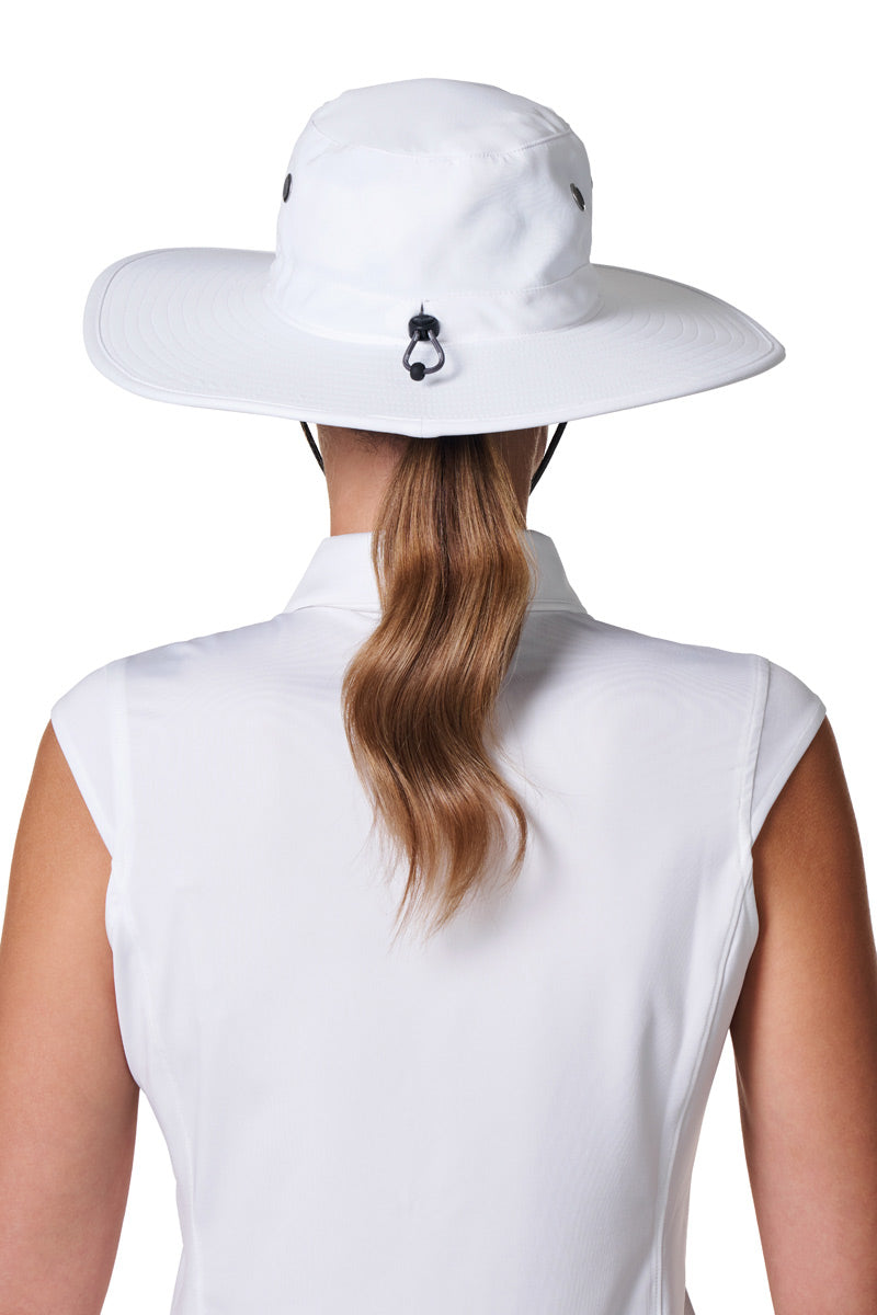 Leo Shapeable Wide Brim Hat | White/Carbon UPF 50+
