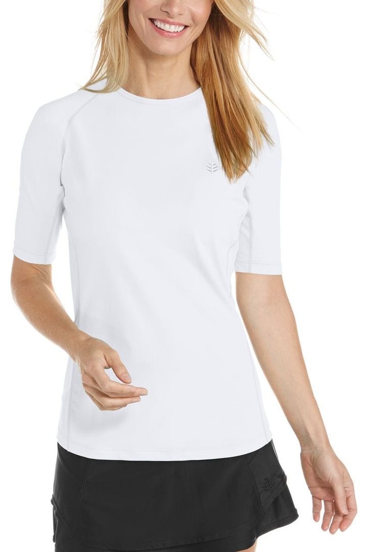 Women's Hightide Short Sleeve Swim Shirt | White UPF 50+