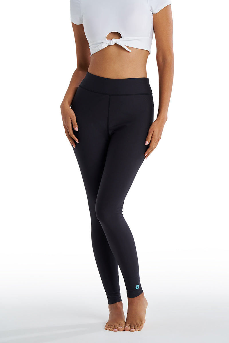 Women's Deep Water Swim Tights | Black UPF 50+