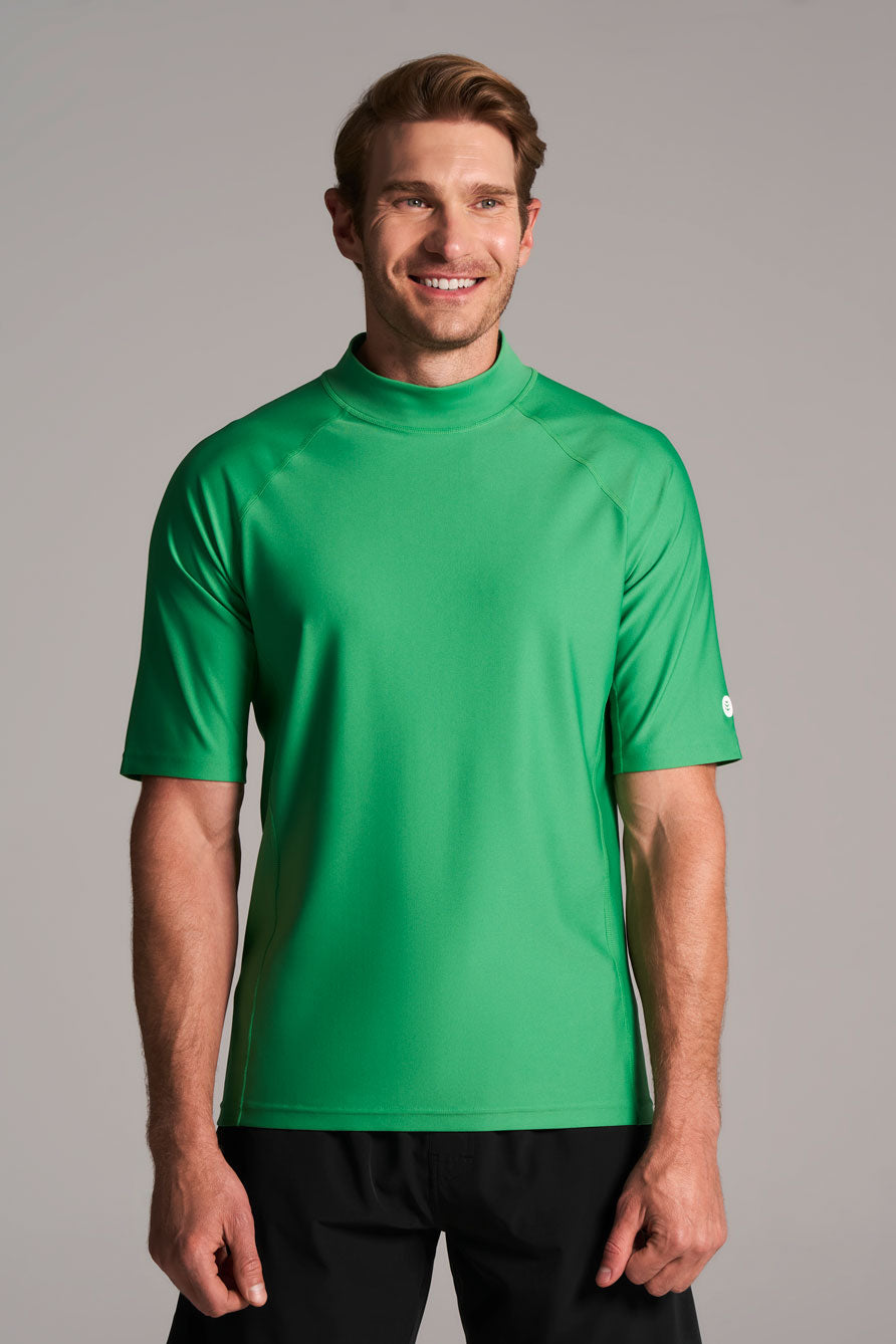 Men's Tulum Short Sleeve Surf Rash Guard | Palm Green UPF 50+