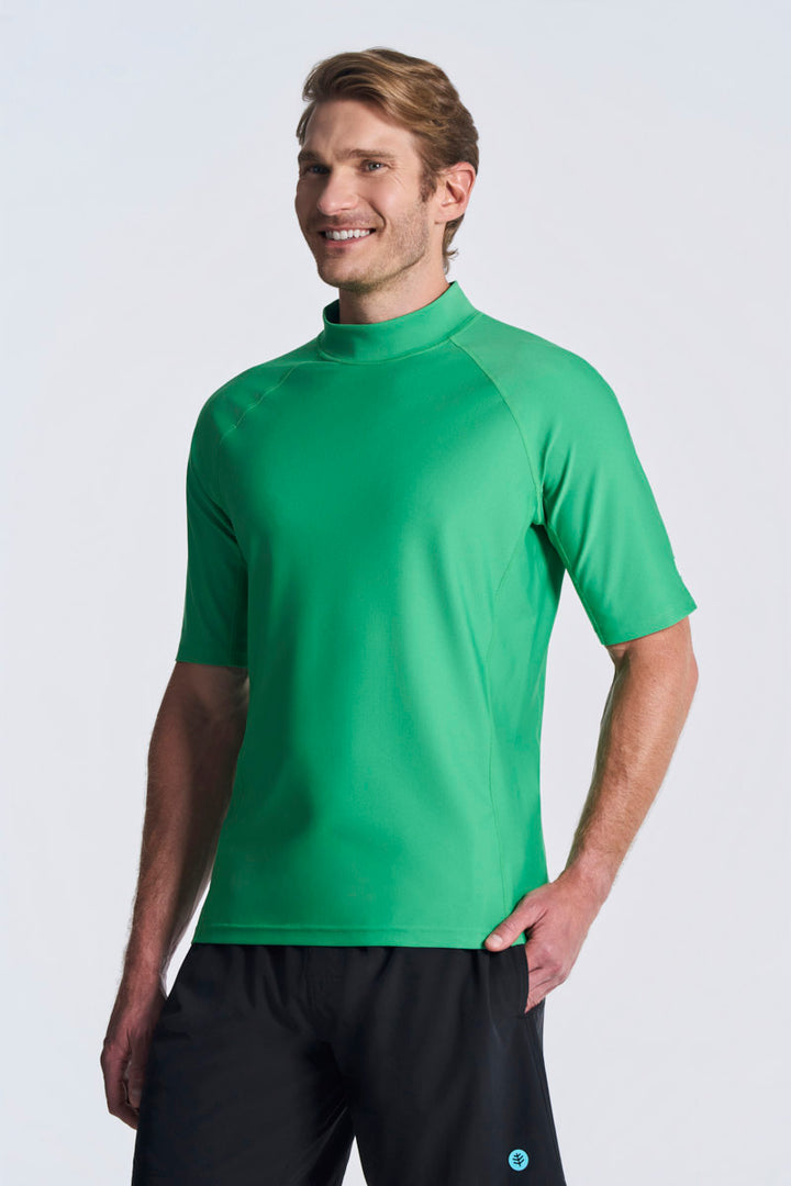 Men's Tulum Short Sleeve Surf Rash Guard | Palm Green UPF 50+