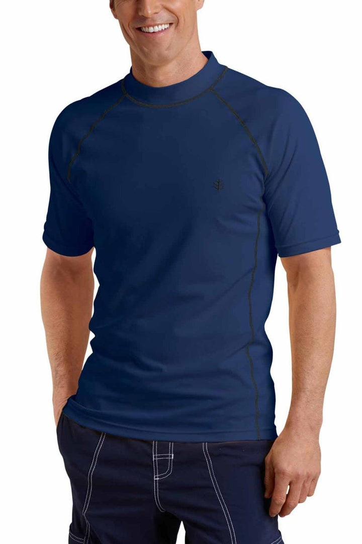 Men's Tulum Short Sleeve Surf Rash Guard | Navy UPF 50+