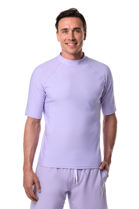 Men's Tulum Short Sleeve Surf Rash Guard | Baja Blue UPF 50+