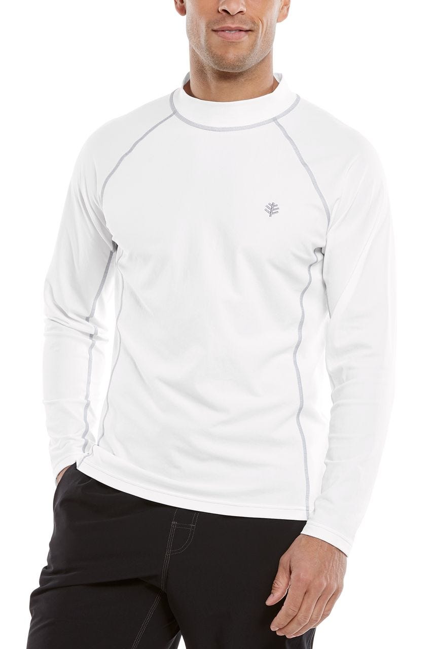 Men's Tulum Long Sleeve Surf Rash Guard | White UPF 50+