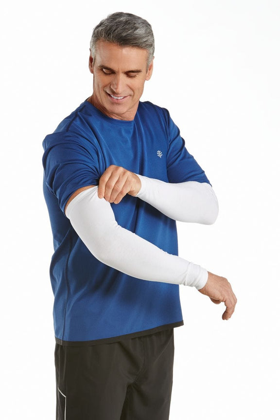 Men's Sun Arm Sleeves | White UPF 50+