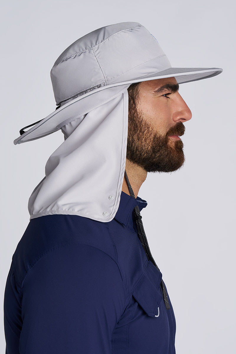 Floating Boating Hat with Neck Drape | Stone UPF 50+