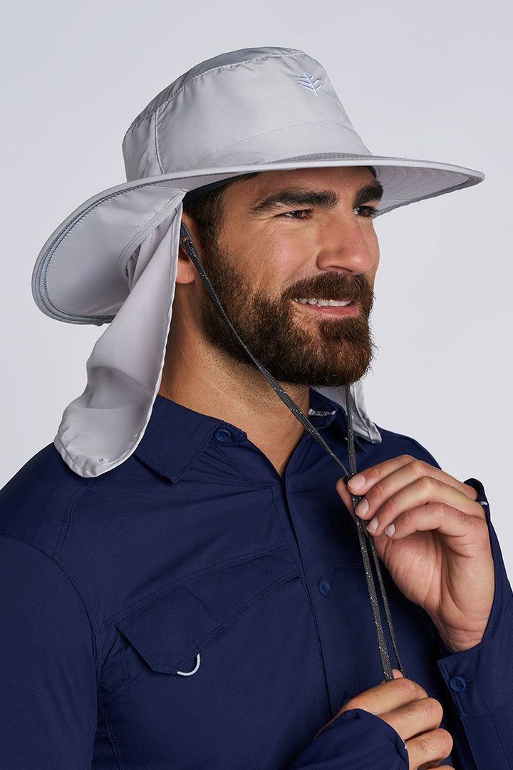 Floating Boating Hat with Neck Drape | Light Grey UPF 50+