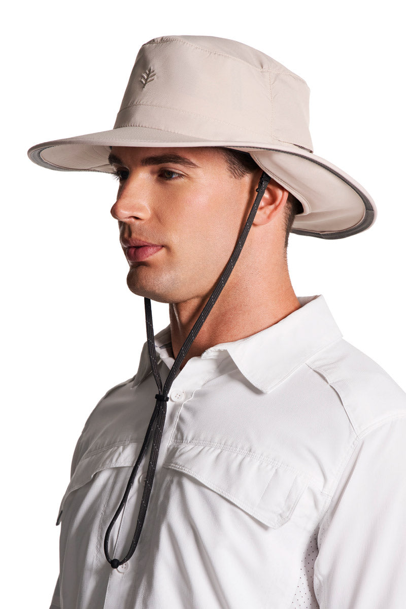Floating Boating Hat with Neck Drape | Stone UPF 50+