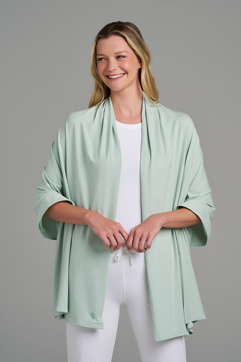 Women's Sanibel Everyday Beach Shawl | Misty Aqua UPF 50+
