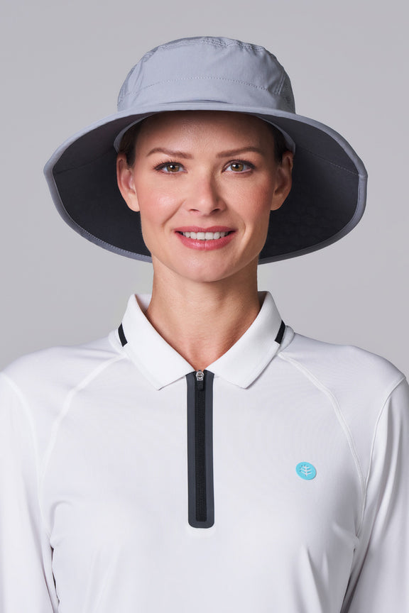 Fore Performance Golf Hat with Wide Brim | Steel Grey UPF 50+