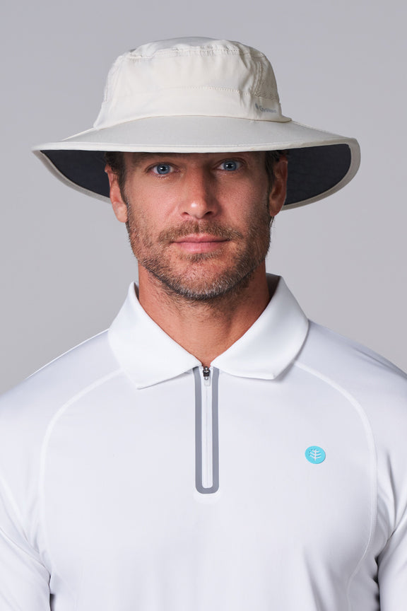 Fore Performance Golf Hat with Wide Brim | Stone UPF 50+