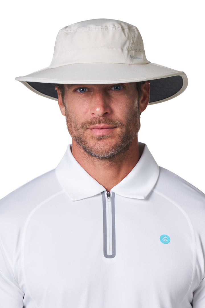 Golf Hat with Elongated Back Brim | Stone UPF 50+