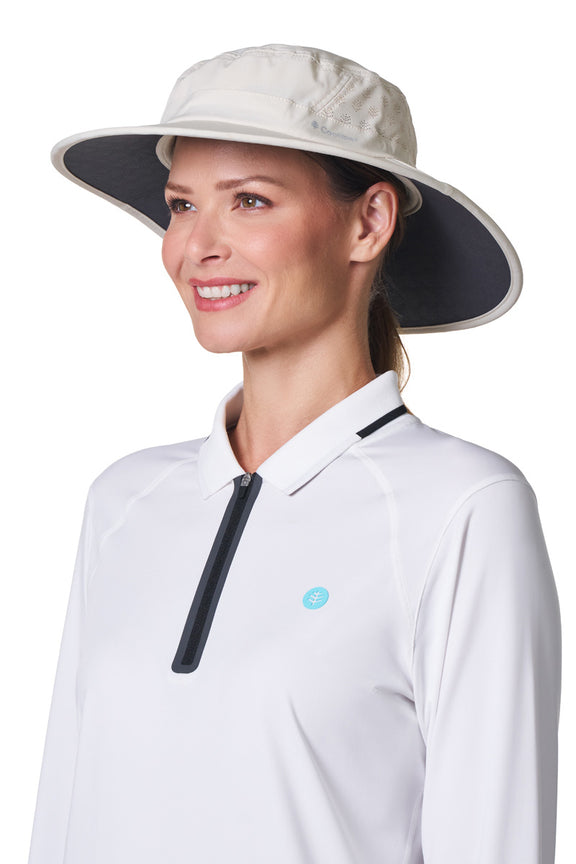 Fore Performance Golf Hat with Wide Brim | Stone UPF 50+