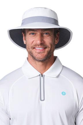 Fore Golf Hat | White/Steel Grey UPF 50+