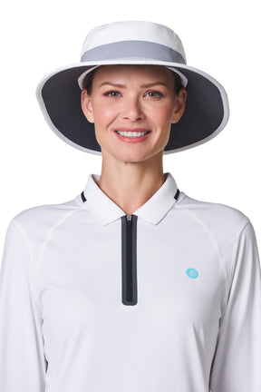 Fore Golf Hat | White/Steel Grey UPF 50+
