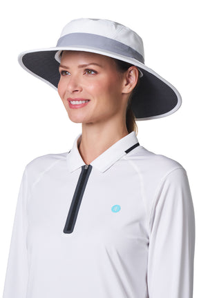 Fore Golf Hat | White/Steel Grey UPF 50+