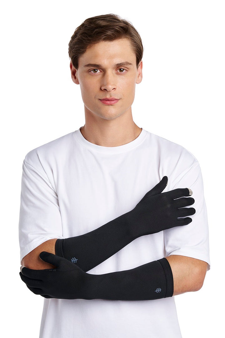 Bona Mid-Length Gloves with Touchscreen Tips | Black UPF 50+