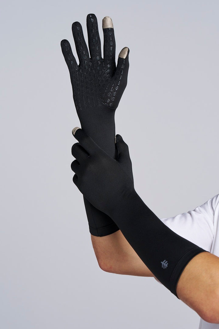 Bona Mid-Length Gloves with Touchscreen Tips | Black UPF 50+