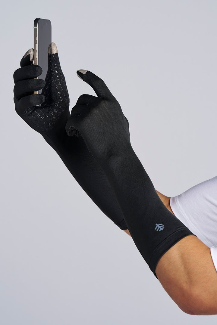 Bona Mid-Length Gloves with Touchscreen Tips | Black UPF 50+