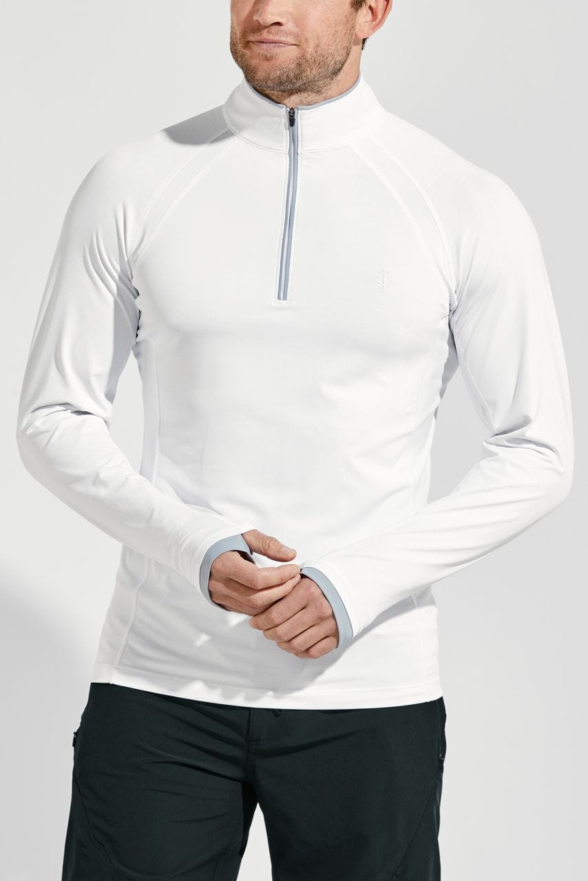 Men's Ultimate Half-Zip Rash Guard | White UPF 50+