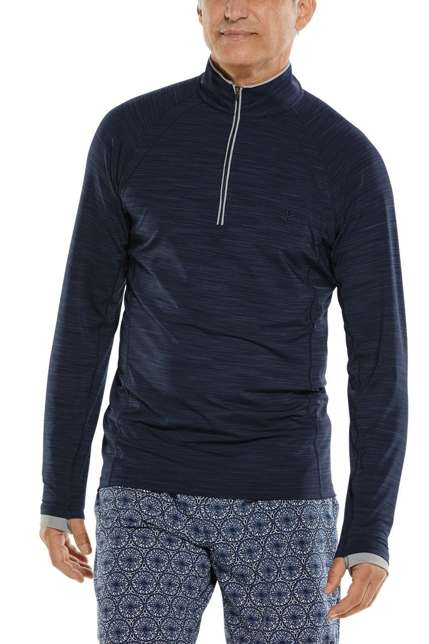 Men's Ultimate Half-Zip Rash Guard | Navy Line – Coolibar