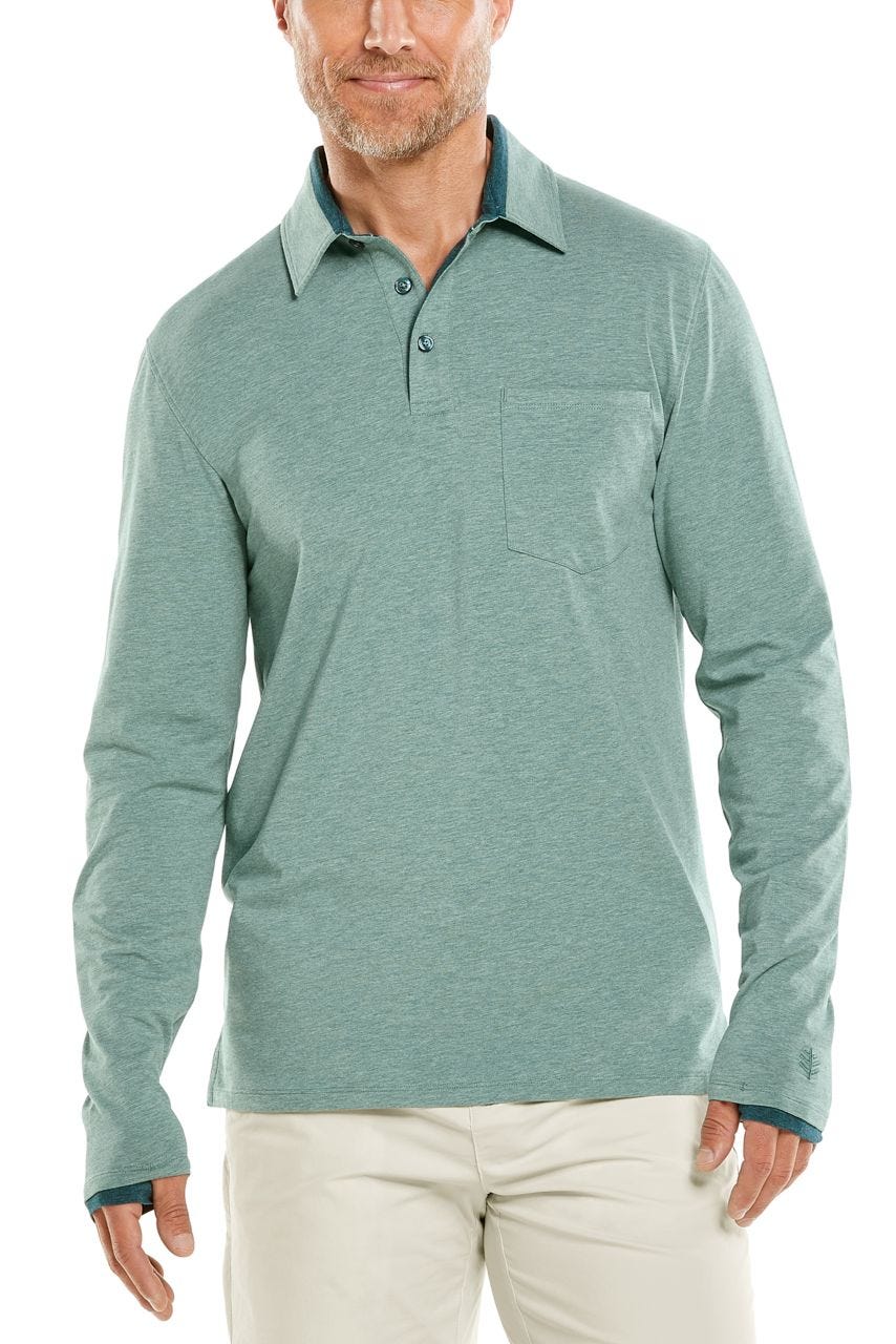 Men's Merrit Long Sleeve Pocket Polo | Regular Parent – Coolibar