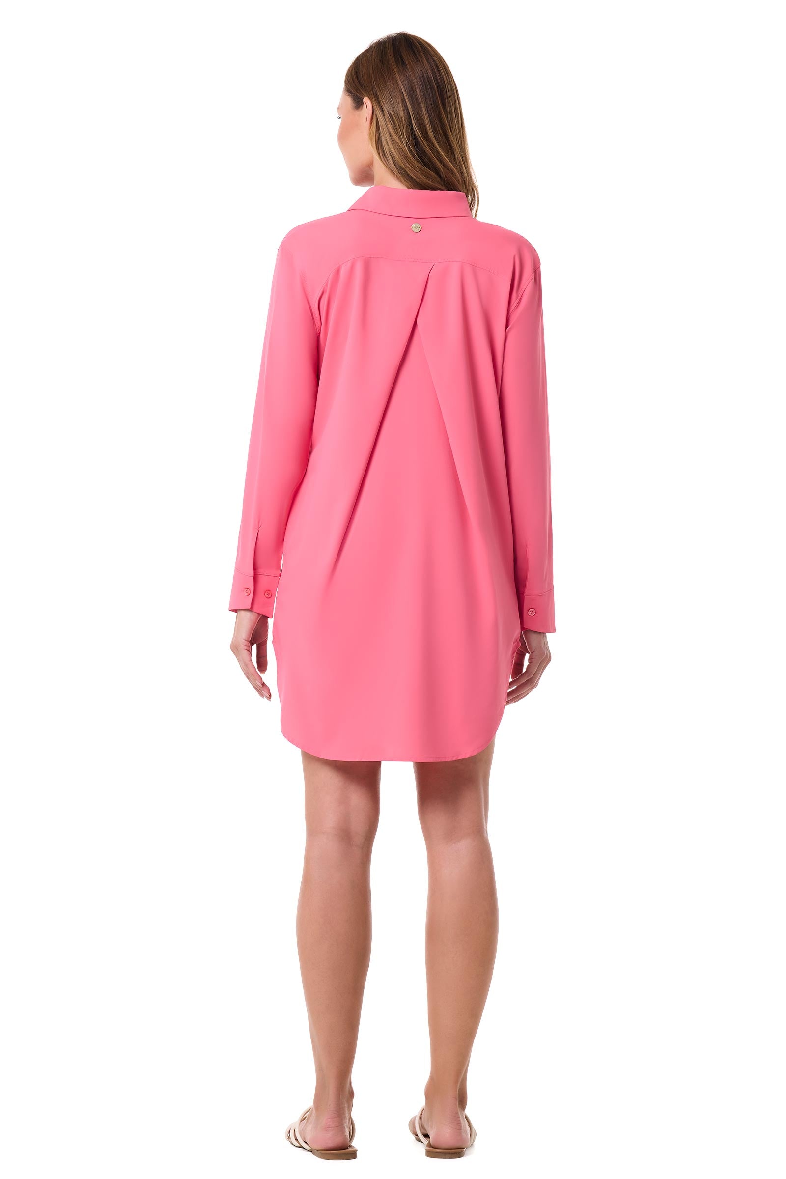 Cover-Up Pull Over Shirt with Pockets | Sunkist Coral UPF 50+