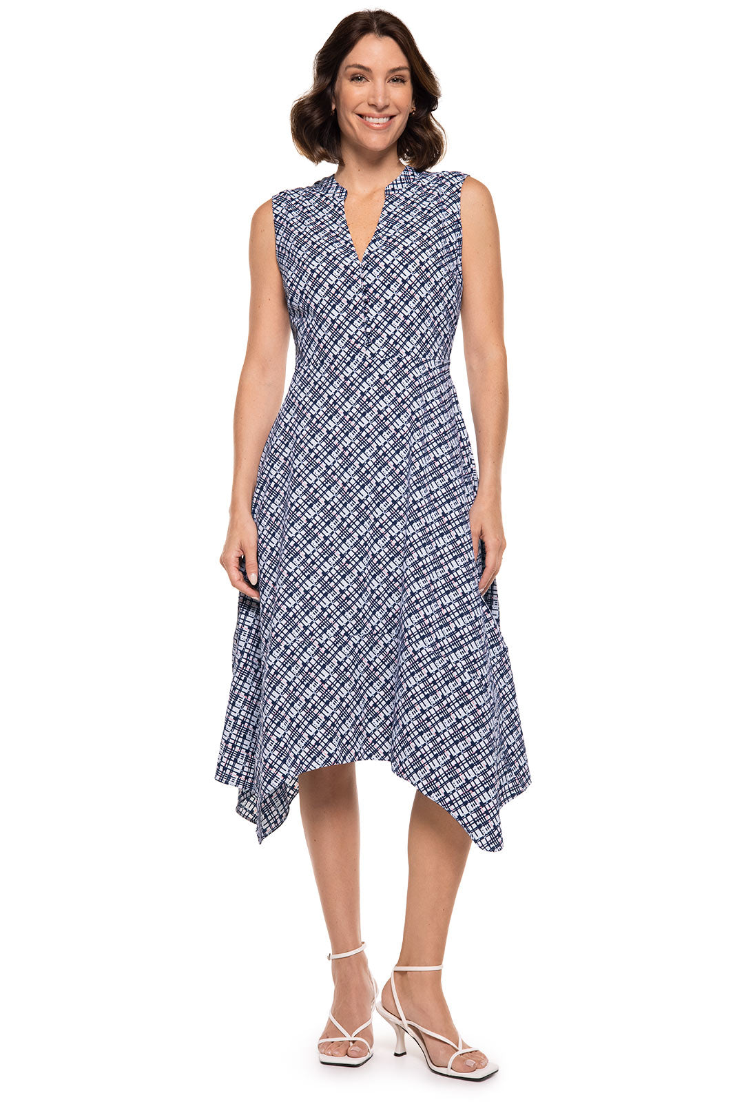 Button Front Dress | Navy Gulf Stream Stripe UPF 50+