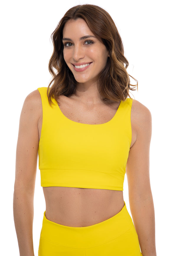 Bikini Swim Crop Top | Bold Yellow UPF 50+