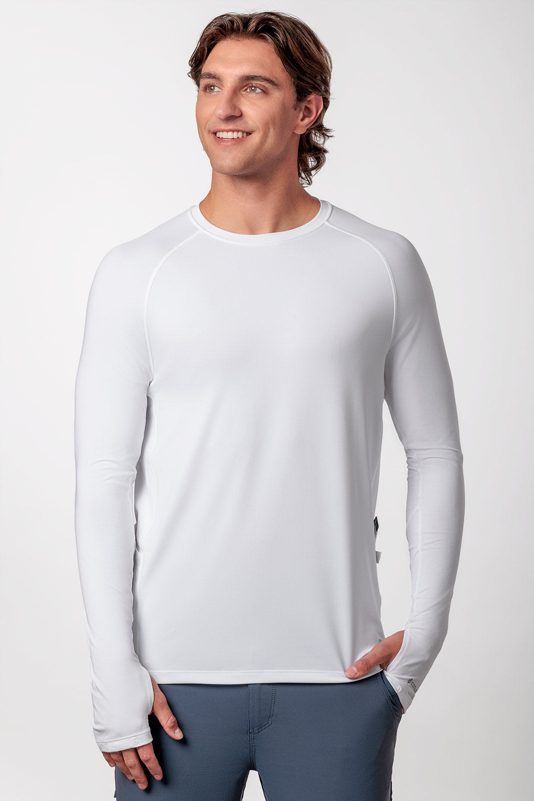 Men's Long Sleeve Boating T-Shirt | White UPF 50+