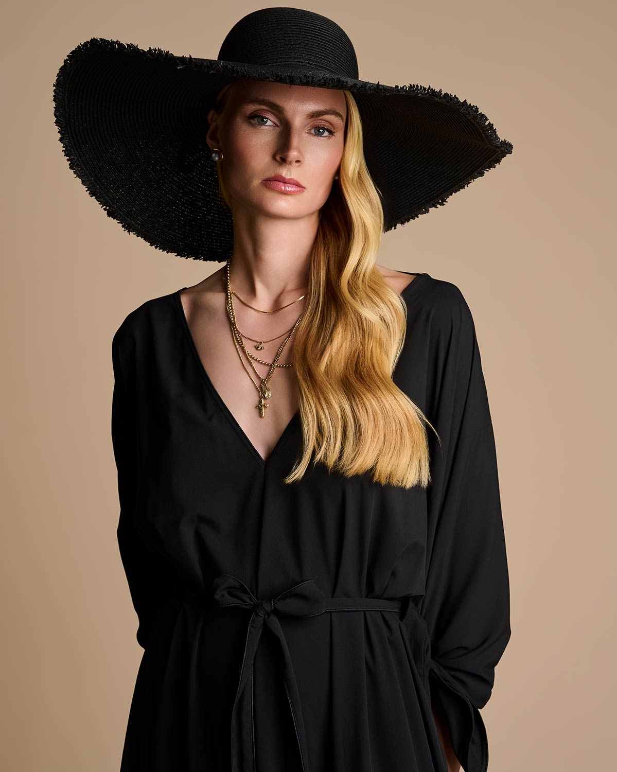Montauk Large Brim Sun Hat | Black UPF 50+