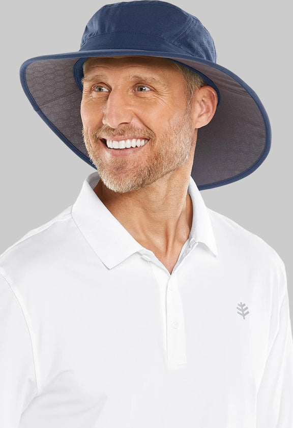 Performance Golf Hat with Wide Brim | Navy UPF 50+